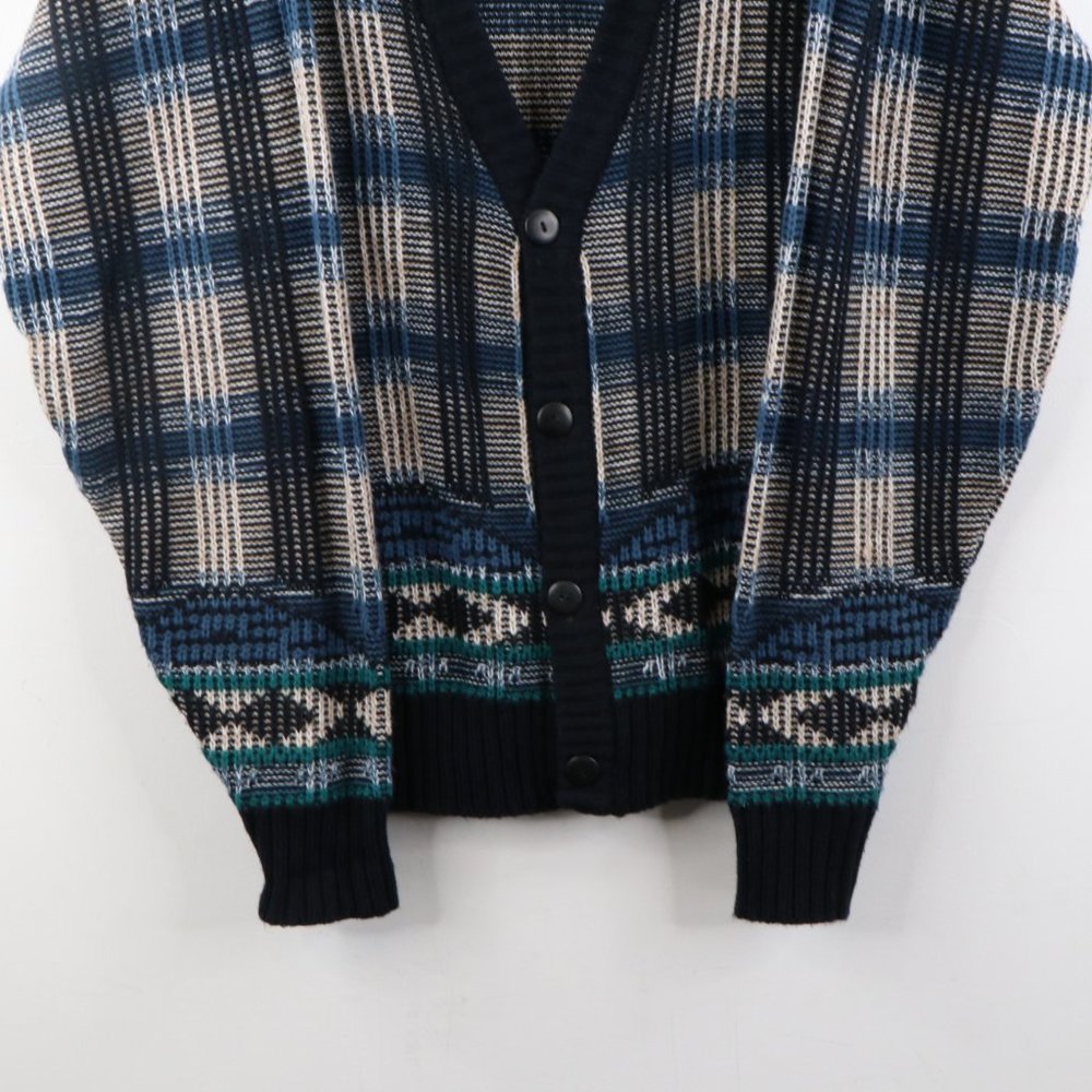 Vintage Ed Bassmaster Plaid Cardigan Sweater - Gem